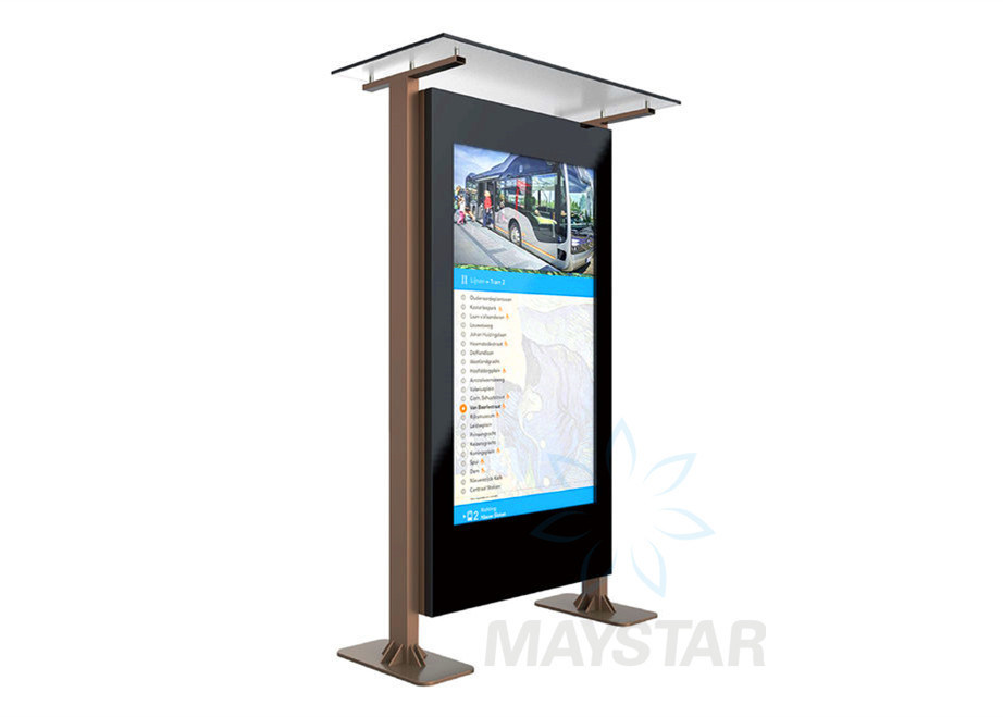 55 Inch Outdoor Touch Screen Kiosk 178 / 178 Viewing Angle For Gas Station